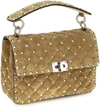 Valentino Garavani Womens Beige Calf Leather Bos Taurus Shoulder Bag