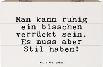 Mr. & Mrs. Panda 19 x 12 cm Holzkiste Man kann ruhig ein... - Geschenk, Spinne, Sprüche, Frauen, Erinnerungsbox, Spruch Geschenke, Geschenkdose