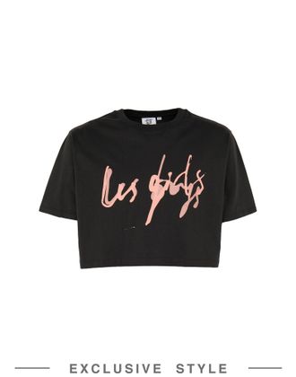 Les Girls, Les Boys SCRATCHY PRINT CROP T-SHIRT