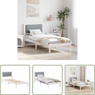 vidaXL vidaXL Massivholz - Bettrahmen Hellgrau 80 x 190 cm Massives Kiefernholz
