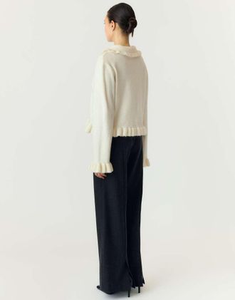 Vero Moda Strickjacke in Hellgelb-Blau