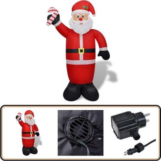 vidaXL Aufblasbarer Weihnachtsmann 240 cm - Weihnachtsdeko - Weihnachtsbaumschmuck - Aufblasbar - Weihnachtsmann - Outdoor Deko
