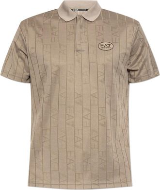 Emporio Armani Emporio Armani Ea7, Homme, Tops, Beige, Taille: L Polo Monogramme