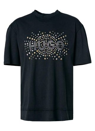 HUGO BOSS Herren T-Shirt schwarz Baumwolle