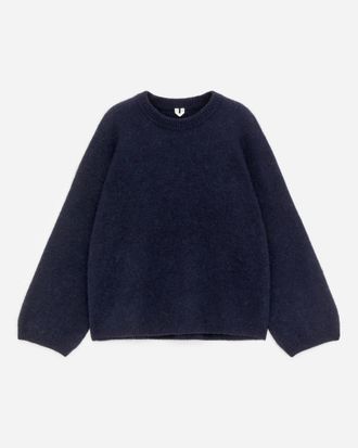 Arket Pullover Aus Alpakawolle Und Wolle -Blau