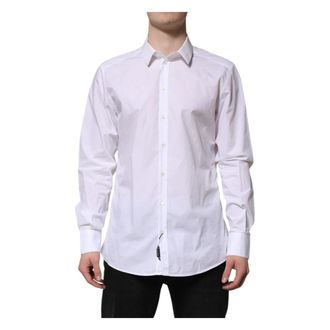 Dolce & Gabbana Wei&szlig;es Baumwollhemd mit langen &Auml;rmeln - - Shirts - Herren - Wei&szlig; - 3XL