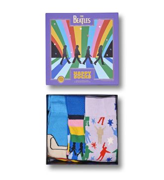 Happy Socks 3er pack The Beatles Socken - Beatles Editon Geschenkbox mit 3 lustige Socken f&uuml;r tolle Fans