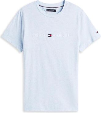 Tommy Hilfiger Homme, Tops, Bleu, Taille: S T-Shirt Logo Brod&eacute;