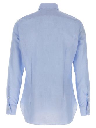 Barba Honeycomb Cotton Shirt - Light Blue