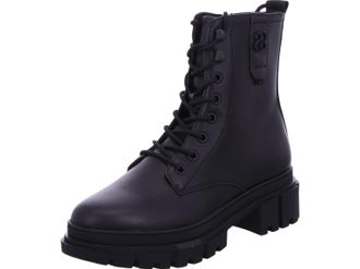 s.Oliver Damen Stiefeletten ohne Absatz zum Schn&uuml;ren Vegan, Schwarz (Black Uni), 40 EU