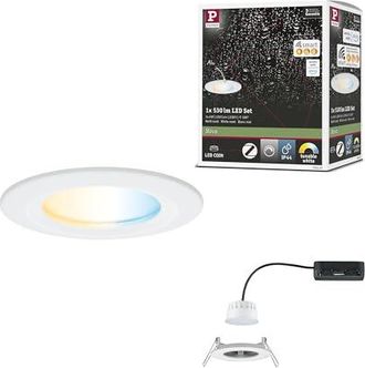 Paulmann 92447 LED Einbauleuchte Nova Coin IP44 rund 78mm Tunable White 6W 530lm 230V Weiß matt Alu Druckguss
