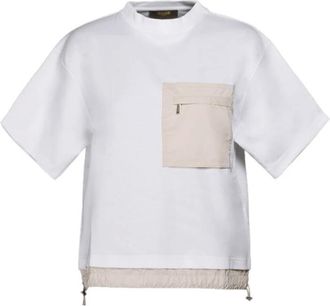 Moorer Femme, Tops, Blanc, Taille: 40 FR Samoa T-shirt