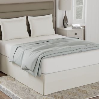 Levinsohn Textile Company Lux Hotel levinsohn Bettw&auml;sche, ma&szlig;geschneiderter Bettrock, klassisch, 35,6 cm L&auml;nge, plissierter Stil King elfenbeinfarben