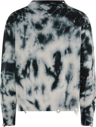 HUGO BOSS Strickpullover Batik-Effekt, Oversized Fit, gedrucktes HUGO-Logo