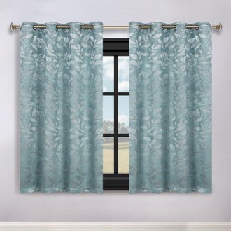 Superior Halbverdunkelungsvorh&auml;nge, Moderne Bl&auml;tter, 132 x 160 cm, w&auml;rmeisoliert, sonnenblockierende und raumverdunkelnde Vorh&auml;nge f&uuml;r Schlafzimmer, Wohnzimmer