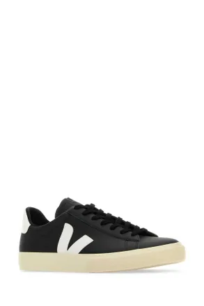 Veja Unisex Black Chromefree Leather Campo Sneakers Blackwhite