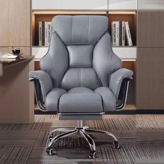 Generic Komfortabler Chefsessel mit Drehfunktion, ergonomischer B&uuml;rostuhl mit hoher R&uuml;ckenlehne, Lederpolsterung, Dicker Sitzfl&auml;che, Armlehnen und H&ouml;henverste
