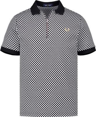 Fred Perry Herren Polo-Shirts schwarz kariert