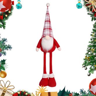 Generic Pl&uuml;sch-Zwergen-Dekorationen, -Figur, gef&uuml;llt, Tischzwerg, stehend, schwedische Tomtepuppe mit Teleskopbeinen, f&uuml;r Sofa, Kamin