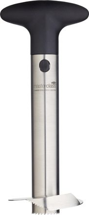 MasterClass MasterClass Edelstahl Ananasschneider / Ananasschäler / Ananasentkerner, mit scharfen Klingen und ergonomischen, weichen Griff, 24 cm, Silber/Schwarz