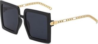 Generic Lunettes de soleil surdimensionnées à la mode dégradées pour femmes, cadre en chaîne vintage, lunettes de soleil tendance pour femmes, nuances élégant