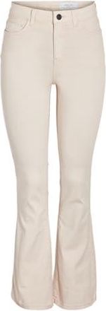 Noisy May Noisy may Nmsallie Hw Flare Jeans Oatmeal Noos évasé, Crème, 26W x 32L Femme