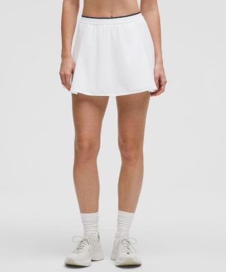 lululemon Perforated Narrow Waistband Tennis Skirt pour Femmes - Blanc/Blue - Taille 10