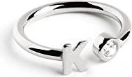 Singularu Bague personnalisée Letter Spark Plata. Ajustable. Argent 925 avec finition plaqué rhodium. Taille unique. Bijoux pour femme. Lettre K
