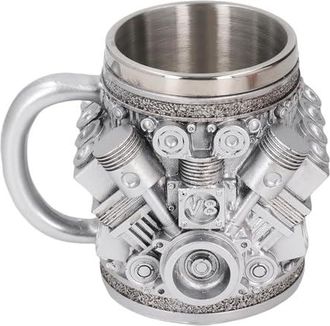 CHICIRIS SEAFRONT Tasse &agrave; caf&eacute; en R&eacute;sine dacier Inoxydable pour Moteur de Voiture, Tasse Portable 3D pour Boissons Chaudes et Froides, Cadeaux de Bar &agrave; Domicil