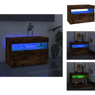 vidaXL TV-Schrank mit LED-Leuchten R&auml;uchereiche 60x35x40 cm - TV Schrank - Fernsehtisch - Wohnzimmereinrichtung - Holzwerkstoff M&ouml;bel - LED Beleuchtung