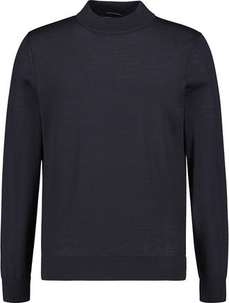 Strellson Herren Pullover blau Merinowolle unifarben