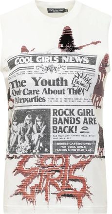 Dolce & Gabbana Femme, Tops, Blanc, Taille: 36 FR T-Shirt Sans Manches