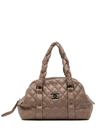 Chanel sac port&eacute; &eacute;paule Lady Braid Bowler (2005-2006) - Marron
