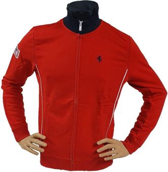 Ferrari Sweatjacke Offiziell Damen Full Zip 60er America Red Retro Motorsport im sportlichem Design