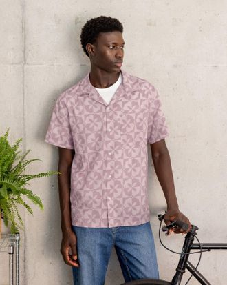 Faguo Chemise manches courtes rose gris&eacute; viscose