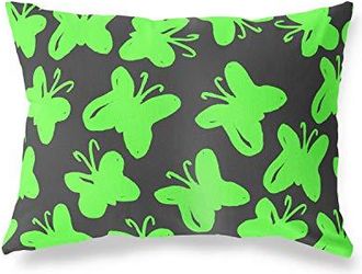 Bonamaison Le Jardin du Lin Kissenbezug Zierkissenbezug Neon Grün-Rauch Kissenbezug, Für Bett, Auto, Sofa, Haus, Wohnzimmer, Schlafzimmer, Dekoration, 45x60 Cm -