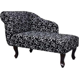 vidaXL Vidaxl - Chaiselongue Schwarz und Wei&szlig; Stoff