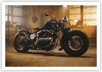 Arttor Poster ohne Rahmen Deko 100x70cm Harley-Davidson Motorrad Motor Wandposter Art Prints Wanddeko Bild Wand Kunstdruck Wandbilder Dekoration Wohnzimmer S
