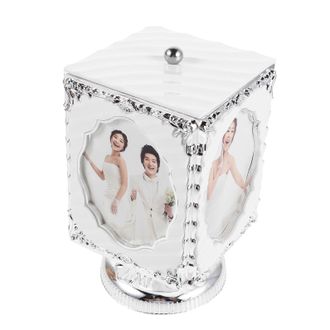 Valiclud Rotierender Musikbox Bilderrahmen mit Klarer Klangqualität Drehbarer Tischrahmen für Stilvolle Hochzeitsdekoration und Romantischer Fotoaufsteller für