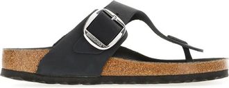 Birkenstock Femme, Chaussures, Noir, Taille: 37 EU Gizeh Big Buckle Regular Fit