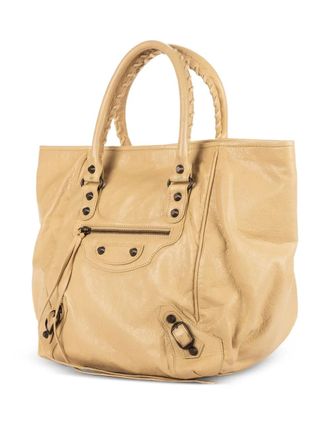 Balenciaga petit sac cabas Classic Sunday en cuir - Tons neutres