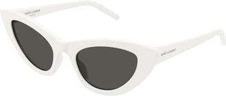 Saint Laurent Saint Laurent SL 213 Lily Lunettes de soleil pour femme, blanc-gris, 52, Blanc/Gris, 54