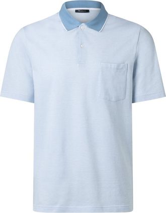 Maerz Softes Piqu&eacute;-Poloshirt aus mercerisierter Baumwolle mit Kontrastkragen in