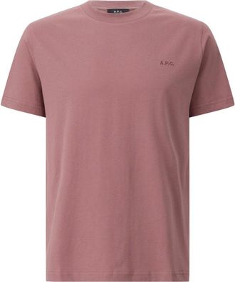 A.P.C. A.p.c., Femme, Tops, Rose, Taille: 40 FR T-shirt en coton avec logo brodé