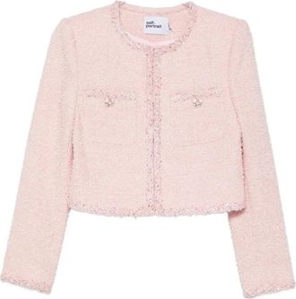 Self Portrait Femme, Vestes, Rose, Taille: 38 FR Veste Boucle