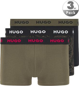 HUGO BOSS Herren Trunks gr&uuml;n Baumwolle & Mix Gemustert,unifarben