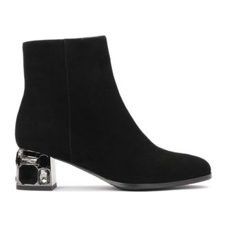 Kazar Elegante Wildleder Stiefeletten mit Zirkonia-Absatz - - Shoes - Damen - Schwarzk - 35 EU