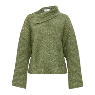Ganni Femme, Pulls, Vert, Taille: 40 FR Wool Turtleneck