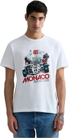 Replay Homme, Tops, Blanc, Taille: XL T-shirt &agrave; manches courtes M3429