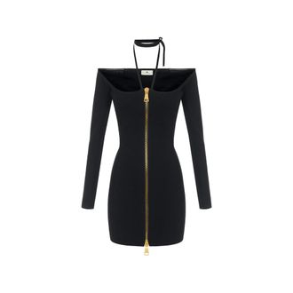 Elisabetta Franchi Mini Dress In Knit Fabric With Ties